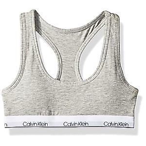 Calvin Klein Girls' Big Modern Cotton Molded Bralette, Heather Grey, Medium