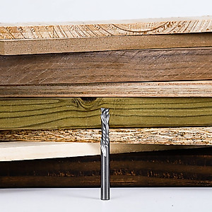 SpeTool 5PCS Compression Router Bits 1/4 inch Shank 1/4" Cutting Diameter ,Carbide UP Down CNC Router Bits Set Wood Router End Mills Carving Slotting Edge Cutting