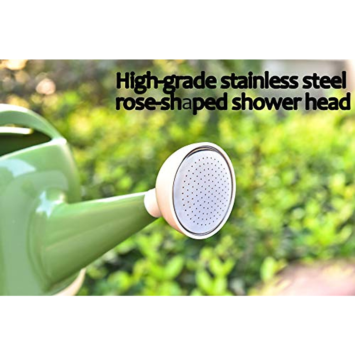 NOBONDO Watering Can 1 Gallon with Sprinkler Head, Plant Watering Can Long Stem Spout for House Indoor Plant Outdoor Flower Decorative Modern Garden Pot (4L, Green)