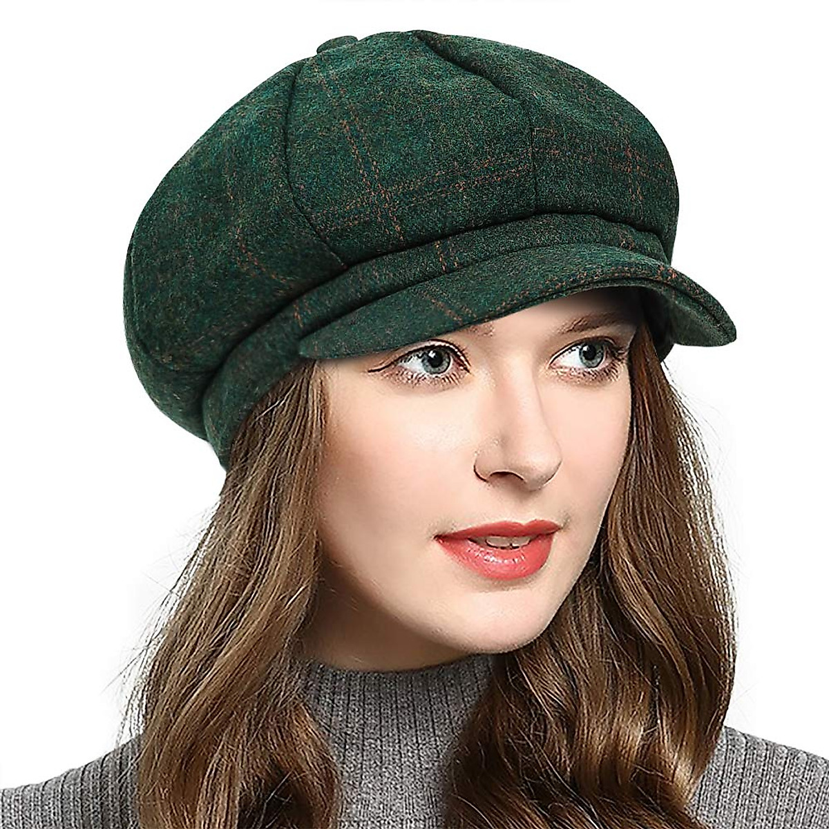 PanPacSight Women's Newsboy Hats Fall Wool Cabbie Beret Tweed Girls Paperboy Cap