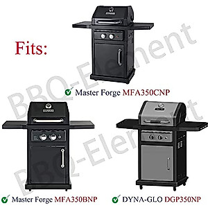 Criditpid Grill Replacement Parts for Master Forge MFA350CNP, MFA350BNP, Porcelain Steel Heat Plate Shield Burner Cover, Stainless Burner Tube Replacement for Dyna-Glo DGP350NP, 101-03005.