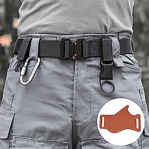 DELORIGIN 2pcs Leather Knife Sheath 2 Colors Belt Pocket Folding Knife Holder Belt Trapper Knife Carrier Pocket EDC Belt Knife Holster Open Top Knife Belt Sheath for Men Folding Knife Carrier Keys
