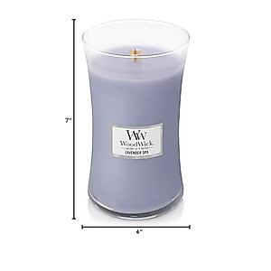 Woodwick Large Hourglass Scented Candle | Lavender Spa | with Crackling Wick | Burn Time: Up to 130 Hours, Lavender Spa