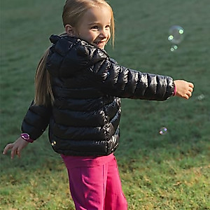 PATPAT Fall Winter Coats for Toddler Boys Toddler Girls Winter Jacket Outerwear with Hoods Black size 18-24 Months