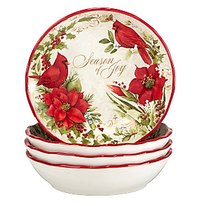 Certified International Winter's Medley 8" Soup/Cereal Bowls, Set of 4