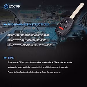 ECCPP Uncut 313.8MHz Keyless Entry Remote Key Fob Ignition Key Fob for Honda Accord CR-V Element OUCG8D-380H-A (Pack of 2)