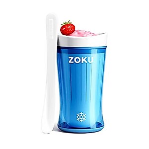 ZOKU Jumbo Slush and Shake Maker, Compact Make and Serve Cup with Freezer Core Creates Single-Serving Smoothies, Slushies and Milkshakes in Minutes, BPA-Free, Bright Blue