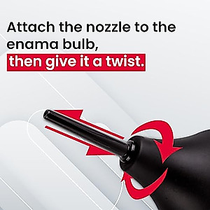 Enema Douche Bulb - Anal Douche Kit with Detachable Tip for Women & Men - Reusable Enema - Easy to Use and Durable | Capacity 7 oz (224 mL) ,Black