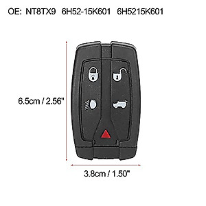 X AUTOHAUX Replacement Keyless Entry Remote Car Key Fob 315Mhz NT8TX9 5 Button for Land for Rover LR2 2008 2009 2010 2011 2012