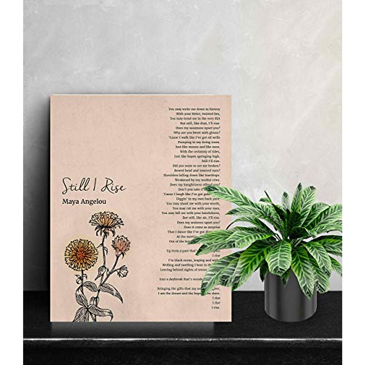 Maya Angelou-"Still I Rise"-Inspirational Poem Wall Art-11 x 14" Poetic Typographic Poster Print-Ready to Frame. Motivational Decor for Home-Office-Dorm. Great Literary Gift to Inspire Self Respect!