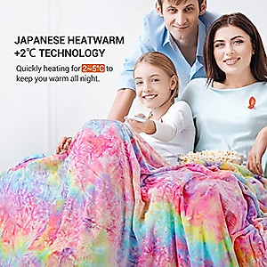 Elegear Tie Dye Hug Throw TV Blanket - Lazy Phone Blankets Keep Your Hands Free, Soft Fleece Wrap Blankets for Couch/Bed, Cozy Fuzzy Blankets As Valentines Birthday Gifts for Mom/Adult/Women/Men/Kids