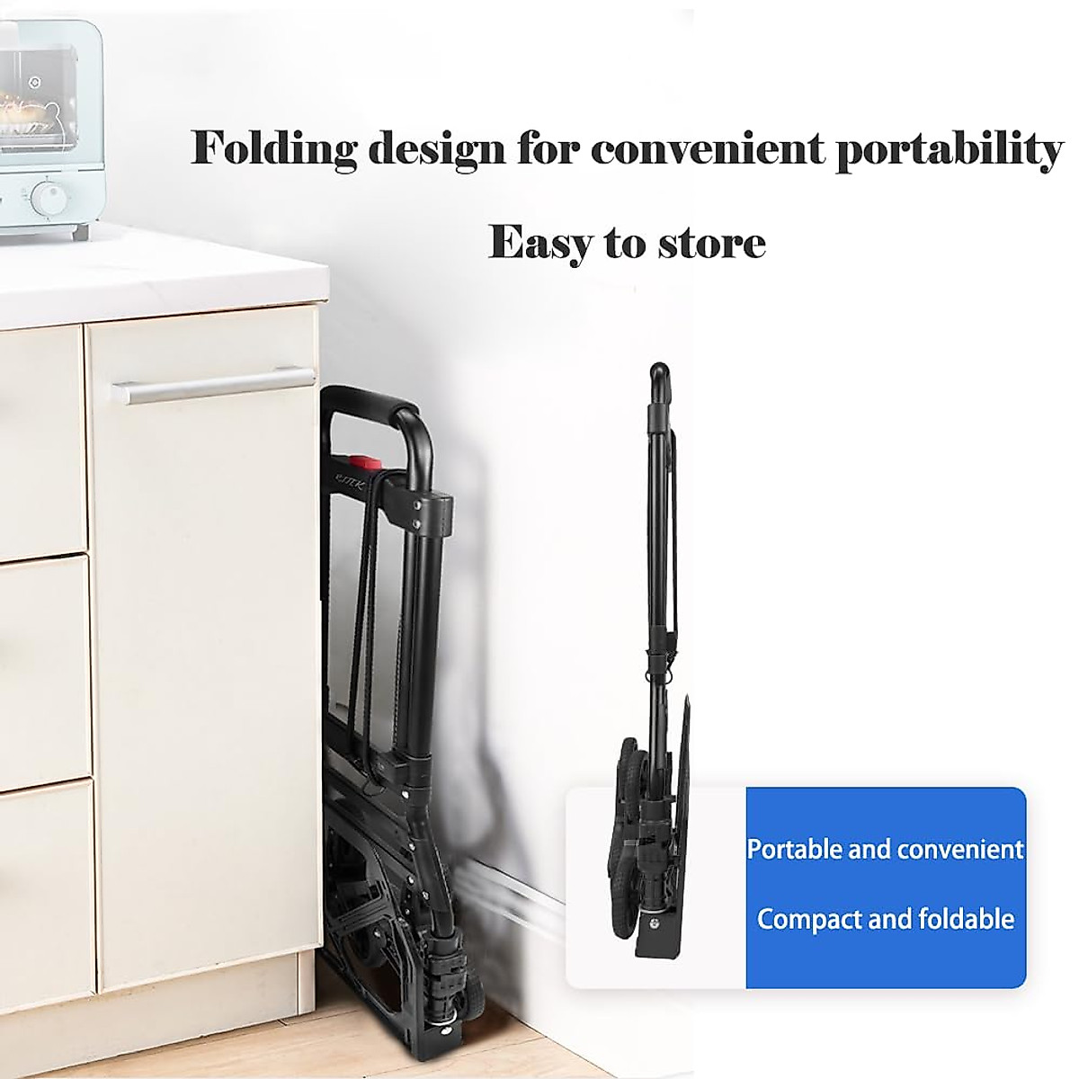 RJTEK【Material upgrading】 Stair Climber Hand Truck and Dolly, 220 Lb Capacity Stair Climbing cart Heavy-Duty Trolley Cart Heavy-Duty Luggage cart Stair Dolly Lightweight with Telescoping Handle Black