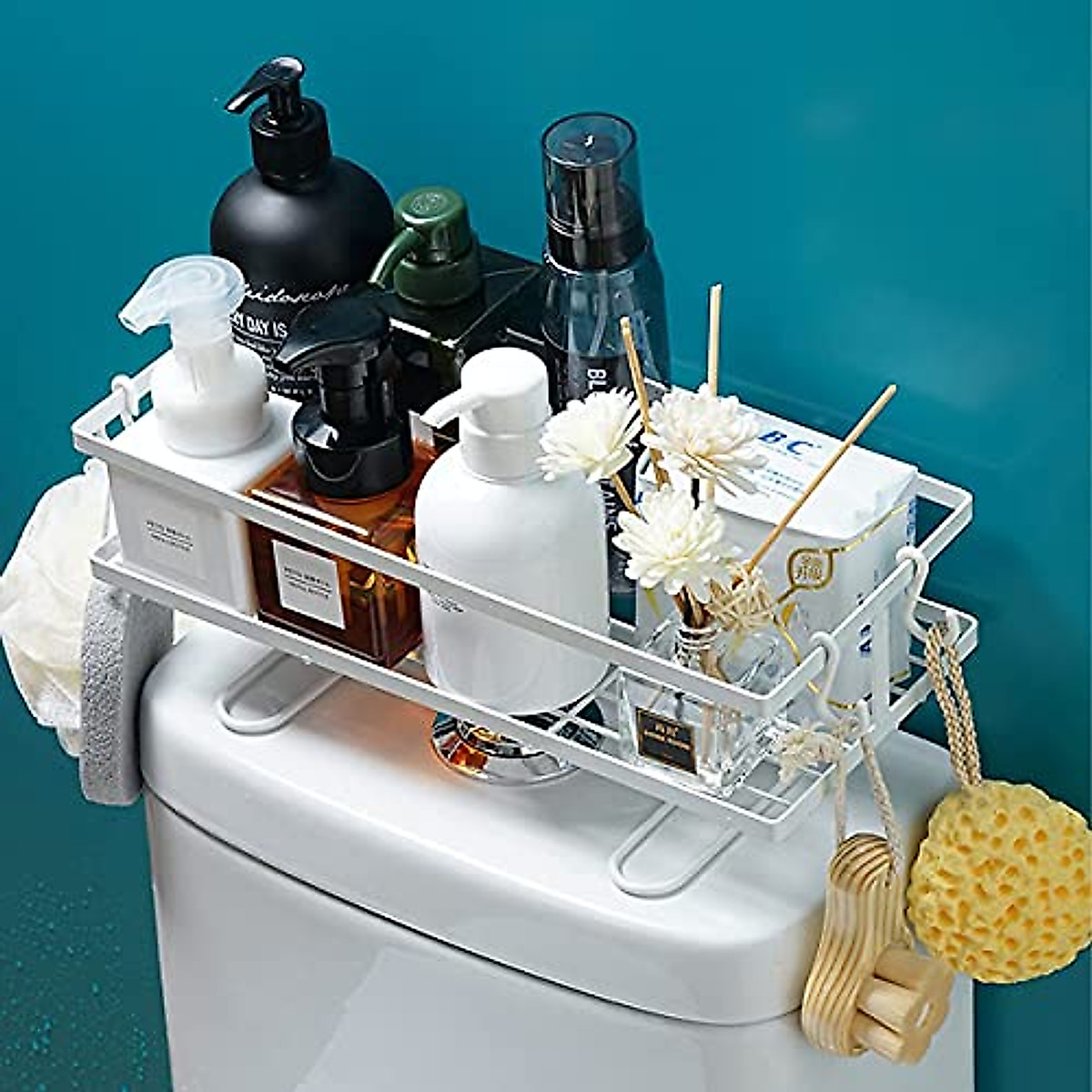 Umibrace Bathroom Shelves, Over The Toilet Storage, Over Toilet Storage Cabinet,Bathroom Rack Spacesaver, Anti-Rust Surface Appropriate Size for Paper Towels Shampoos Bathroom Decor 13.38" 6.49" 5.9"