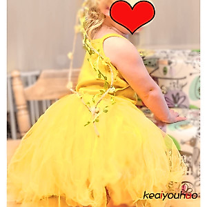 Toddler Baby Girls Tutu Dress for Kids Sleeveless Tulle Dresses Infant Party Photoshoot Size 6M-4T Yellow