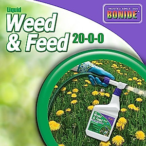 Bonide Liquid Weed & Feed 20-0-0, 32 oz Ready-to-Spray Weed Control and Fertilizer for Outdoor Lawn & Garden Use