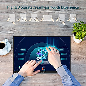 INNOCN Portable Laptop Monitor Touchscreen 15.6" 1080P HDMI USB C External Computer Display Ultra Slim Travel Second Monitor for Laptop MacBook Phone PS4 Switch Xbox Mini PC, 400Nits, 100% sRGB