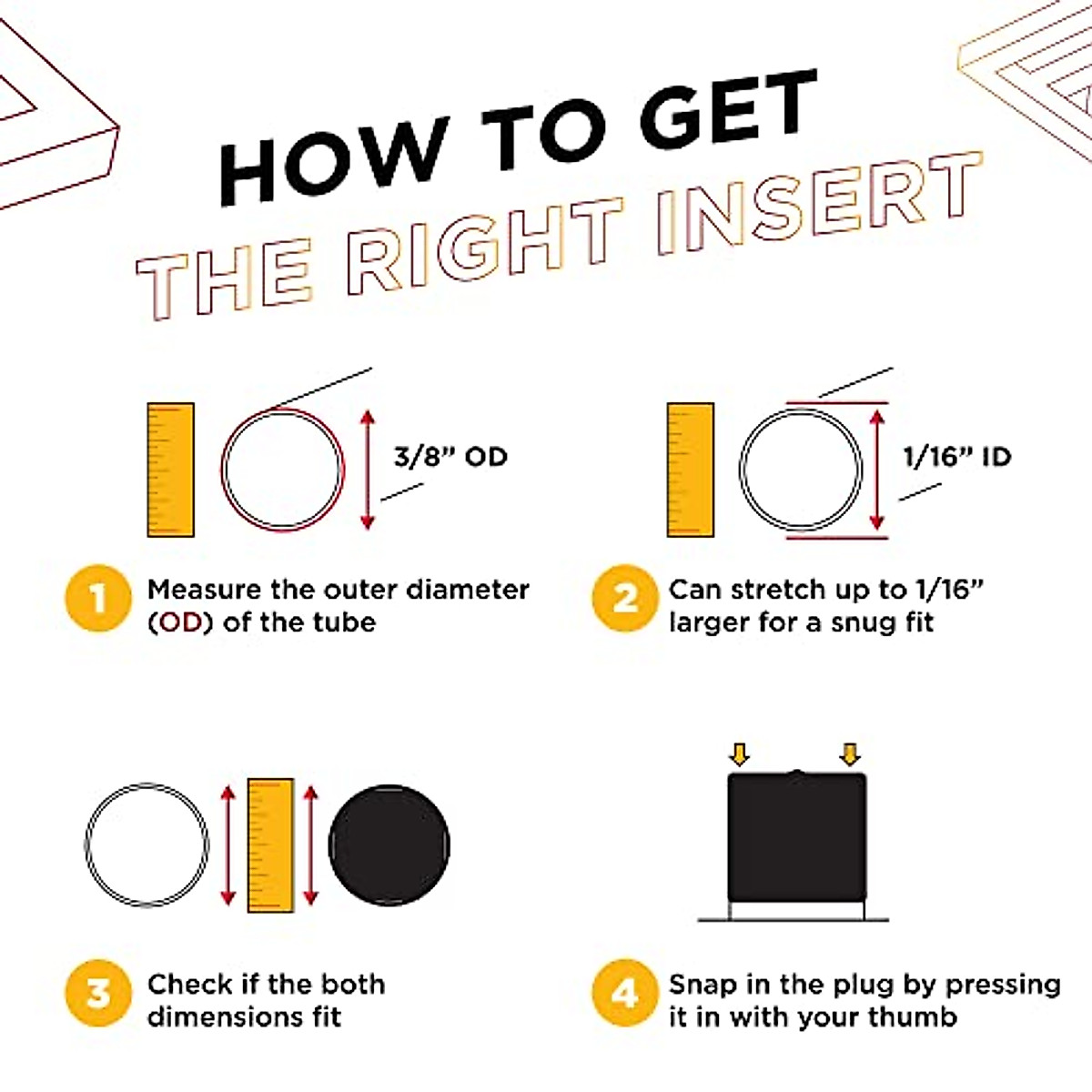 Prescott Plastics Made in USA 3/8" Inch White Round Vinyl Plug Insert (20 Pack), End Cap for Metal Tubing, Fence, Glide Insert for Pipe Post, FDA Food Grade,Chairs and Furniture