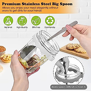 2Pack Overnight Oats Containers with Lids and Spoon,16 oz Overnight Oats Jars Glass Oatmeal Meal Prep Containers Reusable for Chia Pudding Yogurt Fruit Salad Dessert Snacks Breakfast Cereal Cups On the Go,Suitable for Home,Companies,Work and Travel