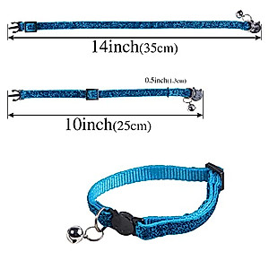 XIMA 12PCS Cat Collars with Bell,Pet Collar, Breakaway Cat Collar,Sequin Collars for Small Dogs,Camouflage Pattern for Cat and Dog (Sequin Designs-12pcs)