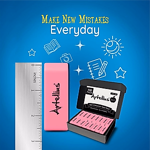 Pink Erasers Pack of 100 - Large Size, Latex & Smudge Free - Bulk School Supplies for Classrooms, Teachers, Homeschool, Office, Art Class, and More!