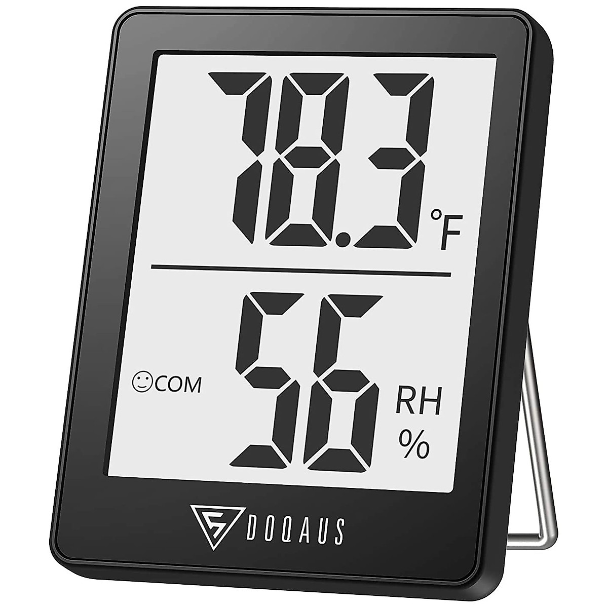 DOQAUS Digital Hygrometer Indoor Thermometer Humidity Meter Room Thermometer with 5s Fast Refresh Accurate Temperature Humidity Monitor for Home, Bedroom, Baby Room, Office, Greenhouse, Cellar (Black)