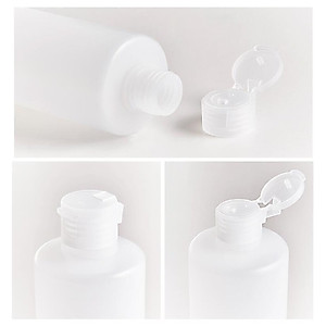 UPSTORE 2PCS Empty Refillable Plastic Clear Soft Tube Squeeze Bottle Jars With Flip Cover Cosmetic Makeup Packing Storage Holder Containers for Toner Lotion Shower Gel Cleaser Shampoo (200ml/6.8oz)