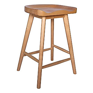 Amazon Brand - Rivet Counter-Height Birch Kitchen Bar Stool, 24"H, Natural Finish