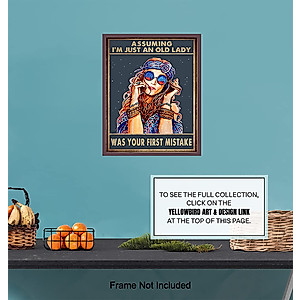 Assuming I'm Just An Old Lady - Boho Hippie Room Decor - Bohemian Room Decor - Funny Birthday Decorations Wall Art Poster - Gift for Grandmother, Grandma, Granny, Women - Psychedelic Room Decor - 8x10