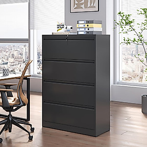 BIZOEIRON Lateral File Cabinet,Steel Storage File Cabinet for Letter/Legal/F4/A4 Size…