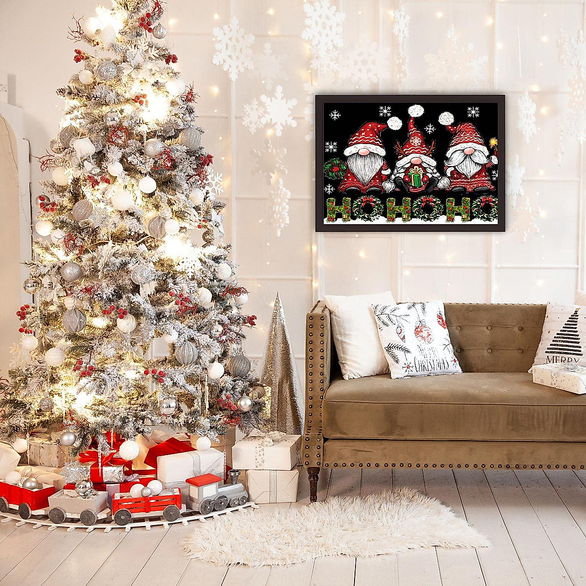 LWZAYS 5d Diamond Painting, Gnome Diamond Art Kits for Adults Christmas Paint with Diamonds Gem Art,Full Drill Diamond Paintings Arts and Crafts for Home Decor(HoHoHo 11.8 * 15.8 inch)