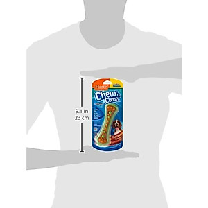 HARTZ Chew 'n Clean Dental Duo Bacon Flavored Dog Chew Toy - 1 Count(Pack of 1),Medium
