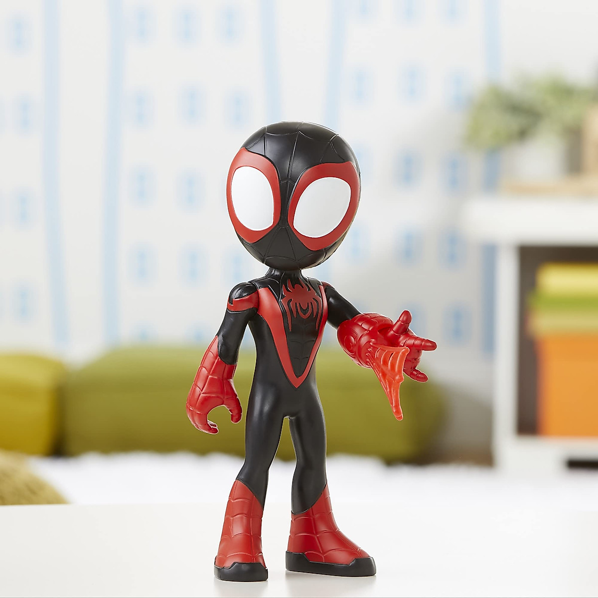 Spidey and His Amazing Friends Supersized Miles Morales: Spider-Man 9-inch Action Figure, Marvel Preschool Super Hero Toy, Kids Ages 3 and Up