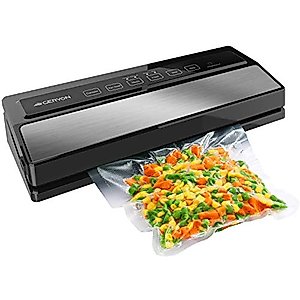 GERYON Vacuum Sealer Machine, Automatic Food Sealer Detachable Design|Led Indicator Lights|Dry Moist Food Modes| Compact Design w/ Starter Kit(Silver)