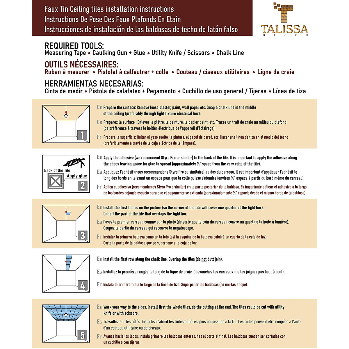 Faux Tin Glue up/Drop in Ceiling Tile #223 Antique Copper Pack of 10 2'X2' Tiles (~ 40 sq.ft)
