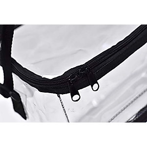 Clear Lunch Bag - Durable PVC Plastic See Through Lunch Bag with Adjustable Shoulder Strap Handle for Prison Correctional Officers, Work, Stadium Approved, Freezer Proof. (Medium)