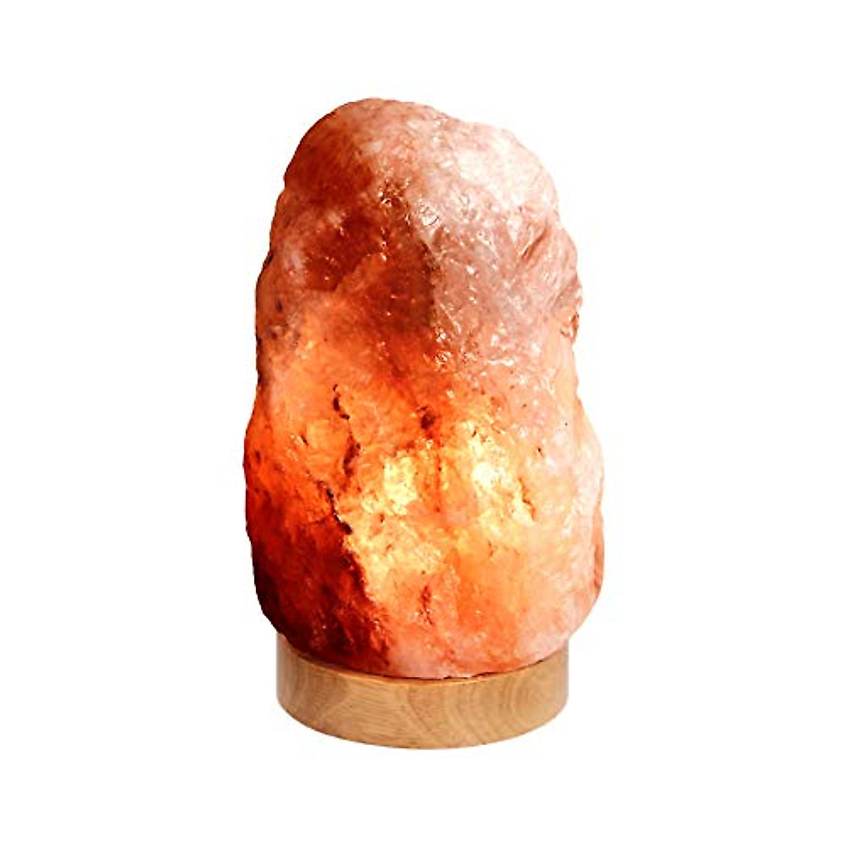 Amazon Basics Natural Himalayan Salt Lamp, Wood Base with Dimmer Switch - Crystal Pink, 5-7 Pounds