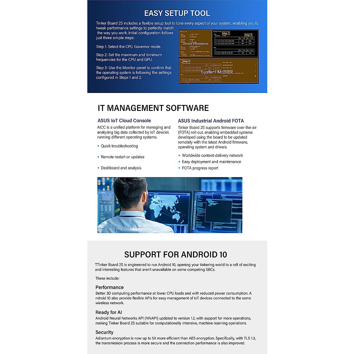 Tinker Board 2S 6-Core 2.0 GHz Rockchip RK3399 Single Board Computer 4GB RAM 16GB eMMC Storage GB LAN Wi-Fi & Bluetooth 5.0 GPIO Connectivity Support 4K Dual-Display
