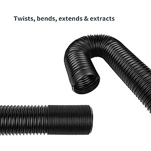 POWERTEC 70198 2-1/2-Inch Flexible Dust Collection Hose 36-Inch Long, black, 2-1/2-Inch