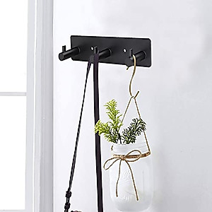 Bathroom Towel Hook Rack Coat Hook Row Hook 304 Stainless Steel,Wall Organizer for Bedroom,Towel Hooks for Bathrooms,Door Hooks for Hanging (Black1)