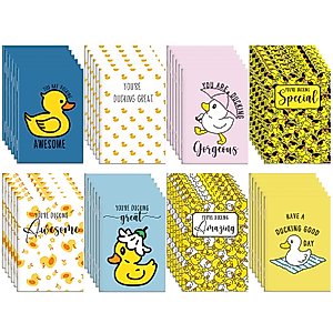 Colarr 48 Pcs First Day of School Gift for Students from Teacher Inspirational Duck Notepads Bulk Motivational Cute Duck Mini Notebooks Coworker Valentines Day Gifts Duck Gifts for Duck Lovers