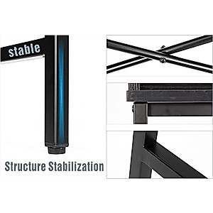 JJS 48' Writing Desk with Drawers, Contemporary Home Office Large Computer Laptop Workstation with Storage, Black