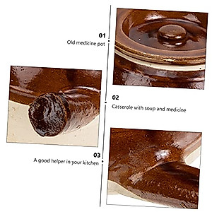 UPKOCH Old Fashioned Medicine Pot Korean Clay Pot Braising Pan with Lid Water Kettle Stovetop Medicines Kettle Ceramic Soup Pot Stovetop Tea Pots Medicine Cooker Pottery Clay Casserole