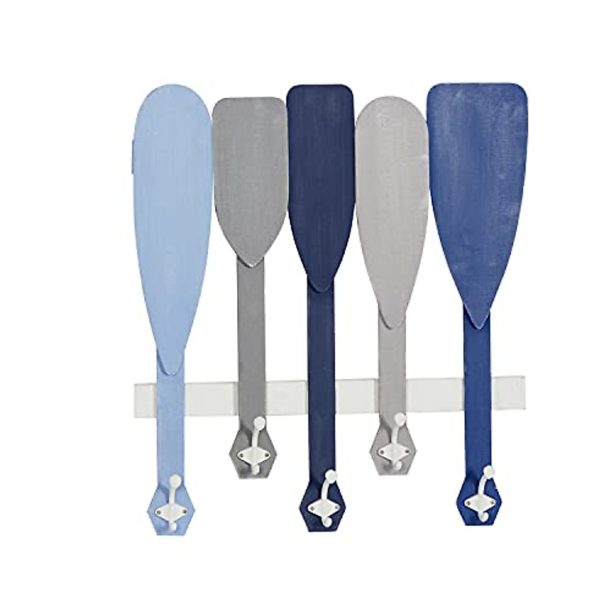 Deco 79 Wood 5 Hangers Wall Hook, 23" x 4" x 26", Blue