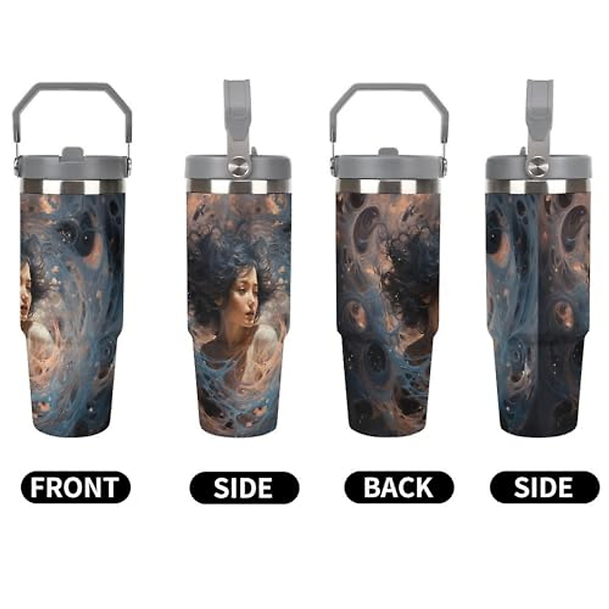 SYJTGDE Large Capacity Car Cup Black Hole in Space Fashionable Upgrade Car Cup Advanced And Beautiful Travel Cup