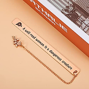 Book Lover Gift for Woman Inspirational Bookmark Graduation Birthday Valentine Gift for Female Friends Teen Girls Daughter Mom Grandma Teacher Christmas Bookmark Gift for Coworker Boss Lady Rose Gold