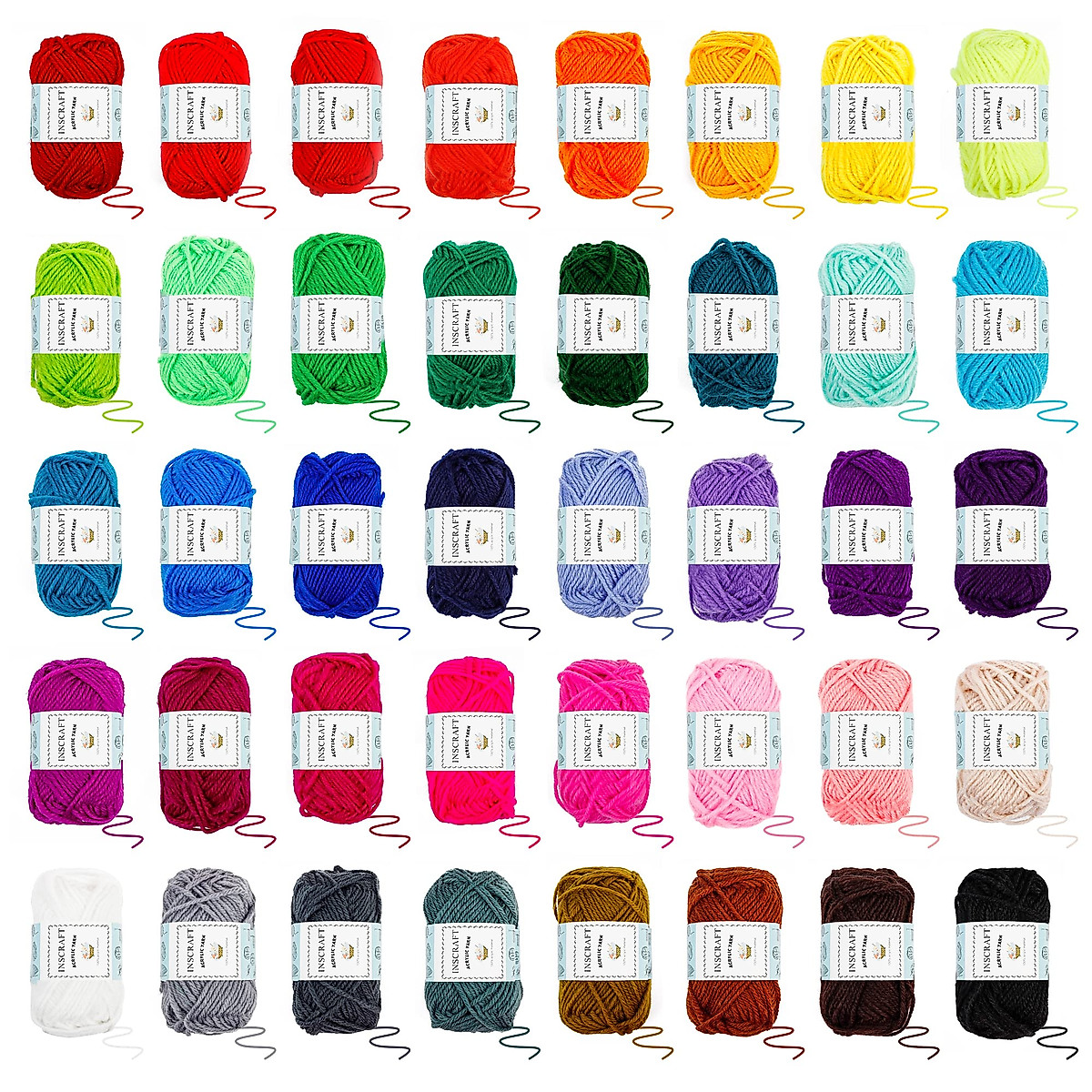 113 Piece Crochet Kit with Yarn Set–1600 Yards Assorted Yarn for Knitting and Crochet, 73PCS Crochet Accessories Set Including Ergonomic Hooks, Knitting Needles & More Ideal Beginner Kit