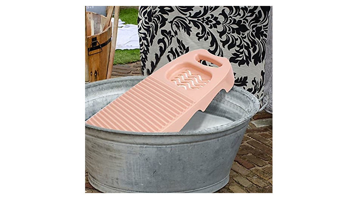 Jocyshop Pink Plastic Washboard for Hand Washing Clothes