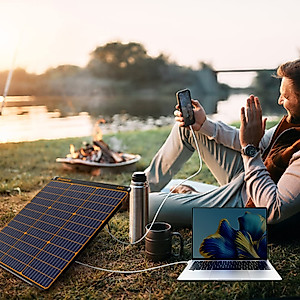 FlexSolar 60W Solar Panel Charger Kit QC3.0 USB-A/PD USB-C/DC Outputs IP67 Waterproof Portable Power Emergency for Power Station Generator Cellphone Tablet RV Battery