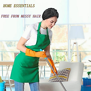 FRX 2021 New Silk Sleeping Cap for Women Hair Care Hair Cap, Imitation Silk Night Hair Bonnet for Sleeping, Double Layer Silky Head Scarf Hat for Sleeping with Elastic Band (Black)