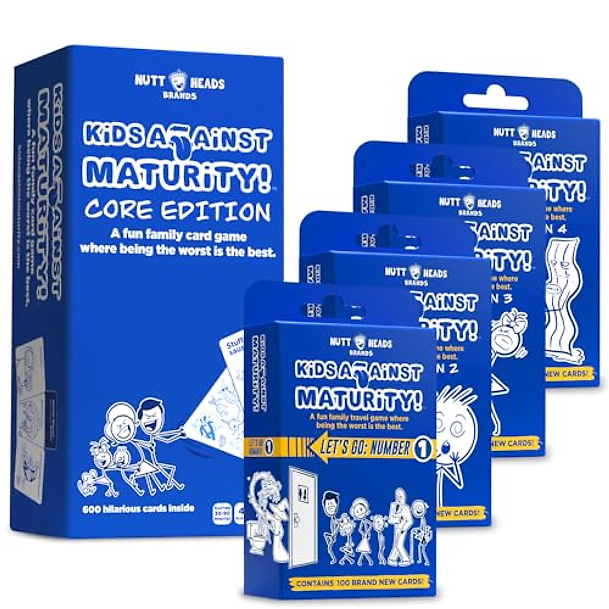 Kids Against Maturity: Card Game for Kids and Family, Super Fun Hilarious for Family Party Game Night, Combo Pack (Combo Pack (Core+Expansion 1,2,3,4))